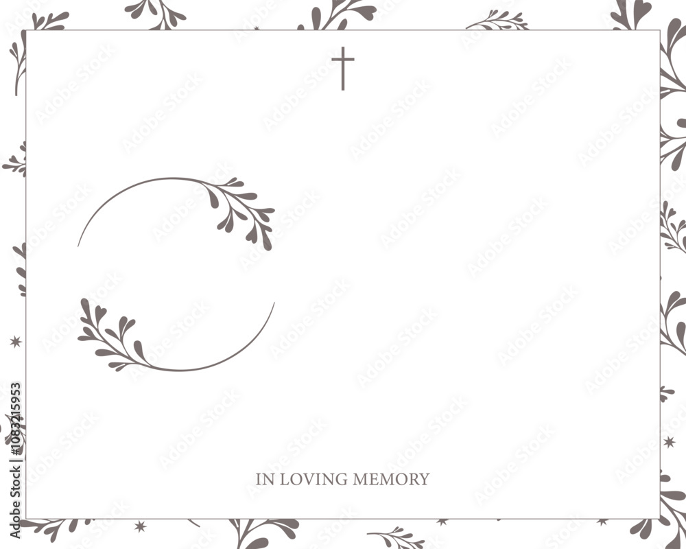 Funeral vector card. Empty card. Digital Funeral Announcement ...