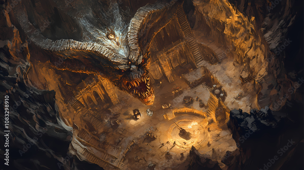 Dnd battlemap cavern, shadow, beast, eerie, underground, lair. shadow ...