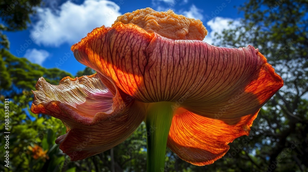 Corpse flower known as Amophophallus titanum blooming in Honolulu ...