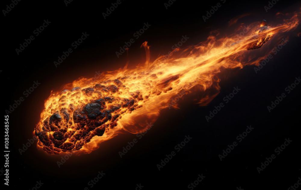 meteor falling fire burn galaxy in on black background overlay opacity ...
