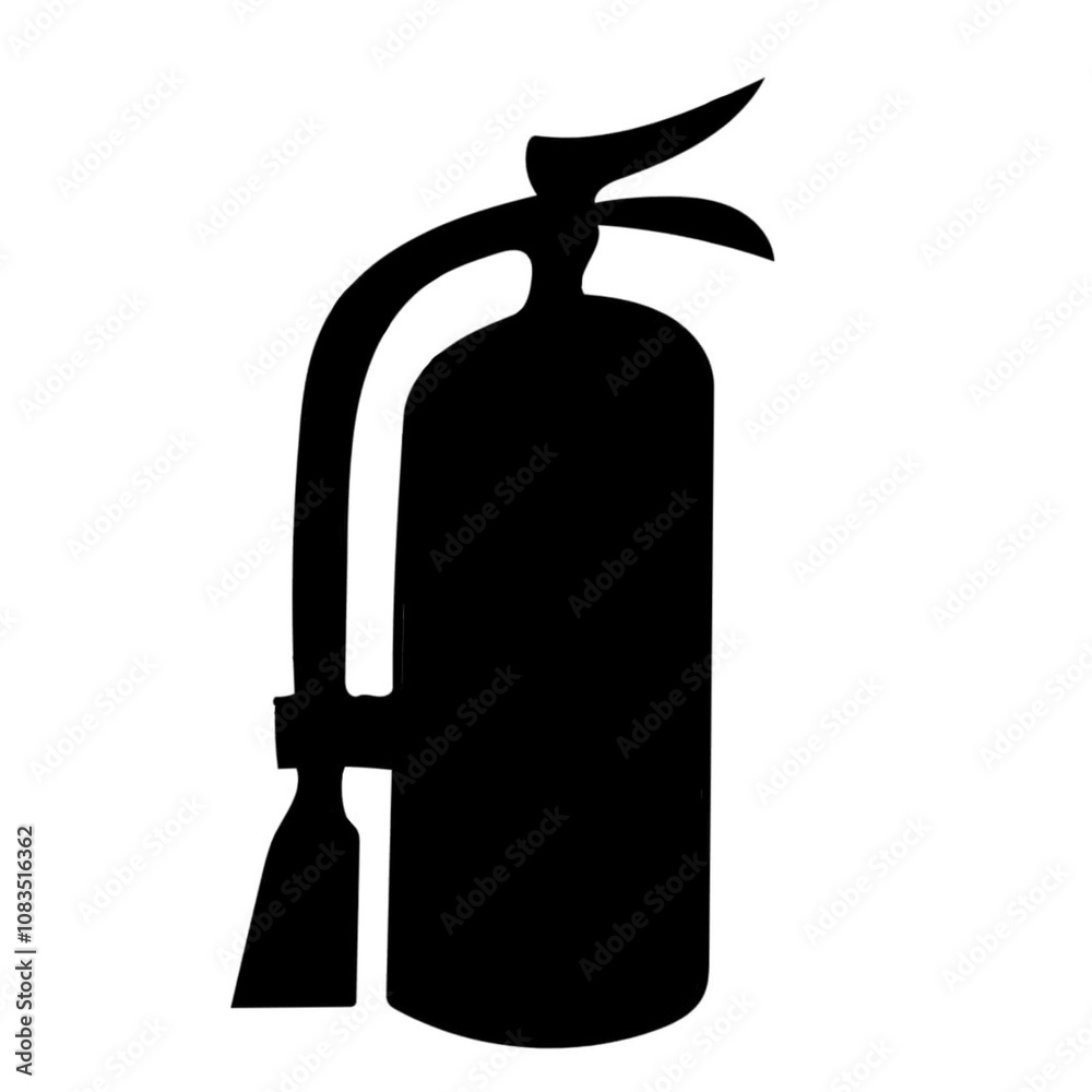 fire extinguisher black design isolated on white background printable ...