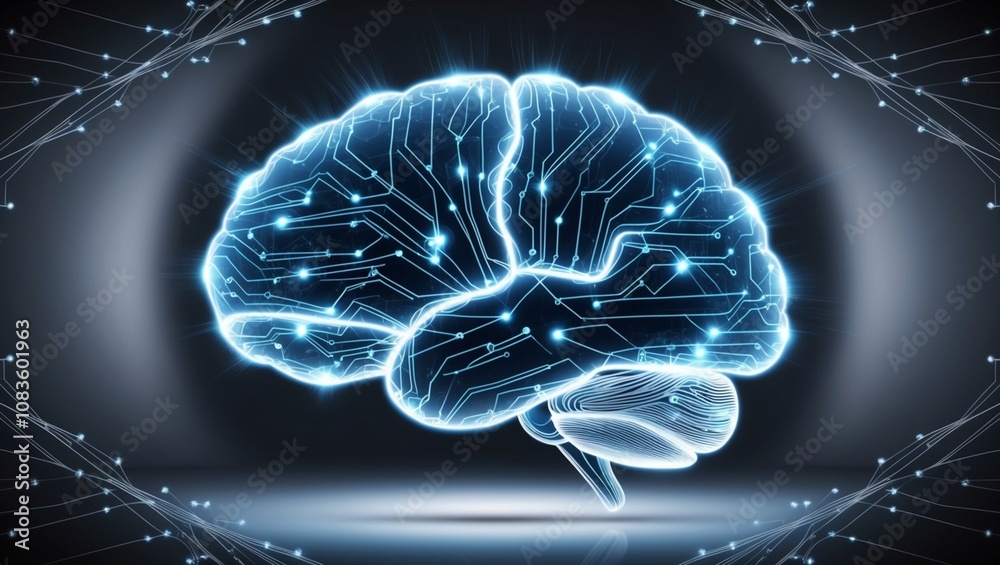 Artistic rendering of a neural network as a floating, digital brain ... Artistic rendering of a neural network as a floating, digital brain ...