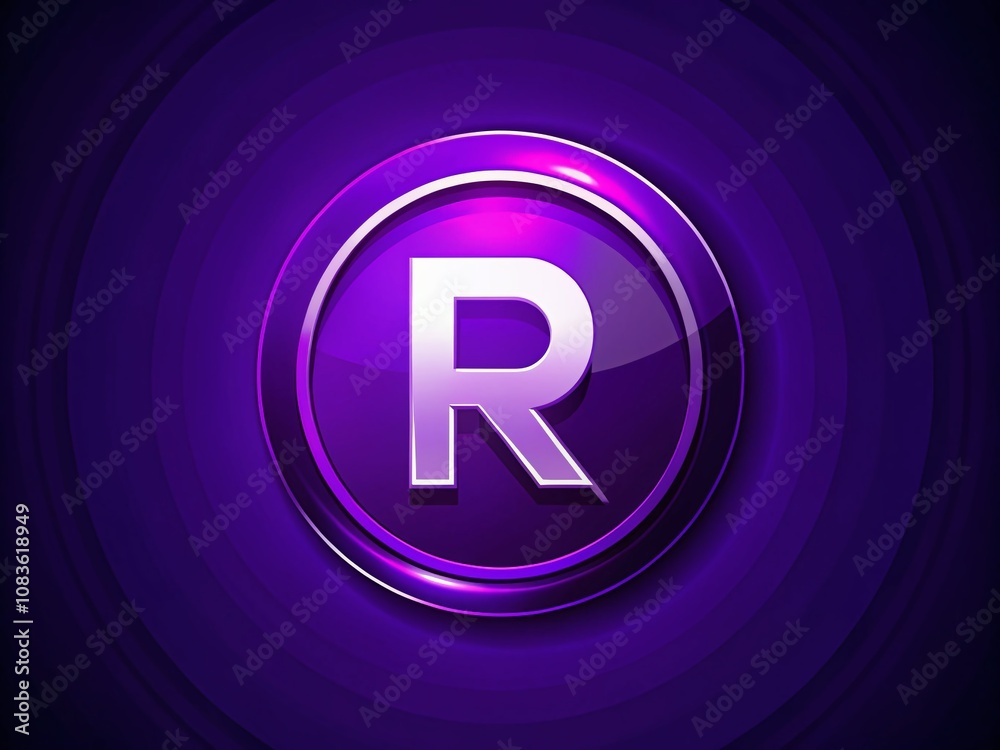 Purple Circle R Logo Typography Design, Initial R Logo, Black ...