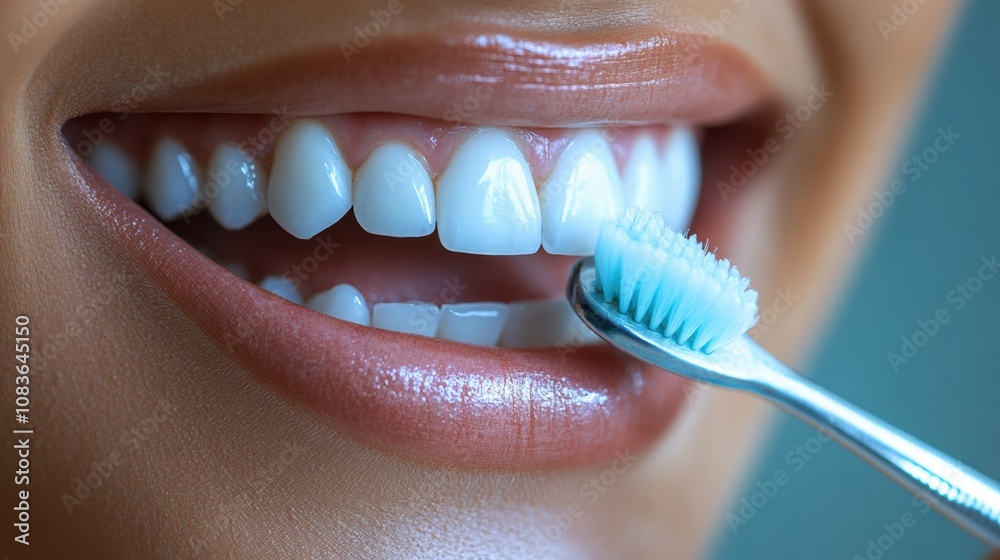 Foto de Stock Brushing techniques for sensitive gums, step-by-step ...
