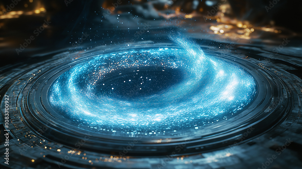 technology nuclear reactor collider hologram of a particle of light of ...