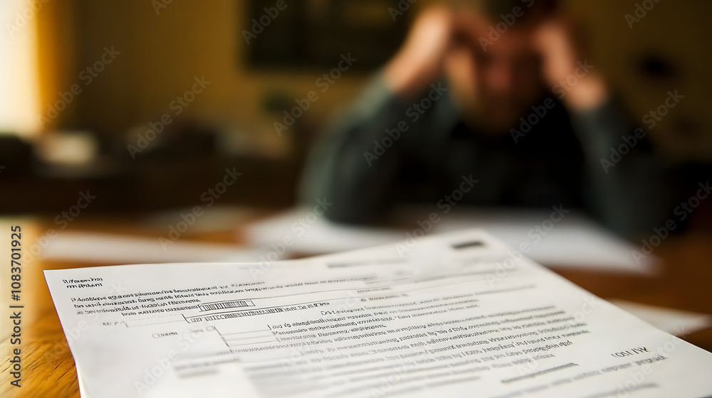 Rejected job application form lying on a desk, symbolizing the ...
