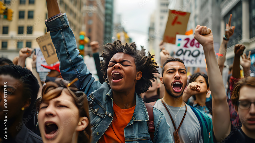 Powerful Display of Unity and Protest in a Vibrant Urban Landscape ...