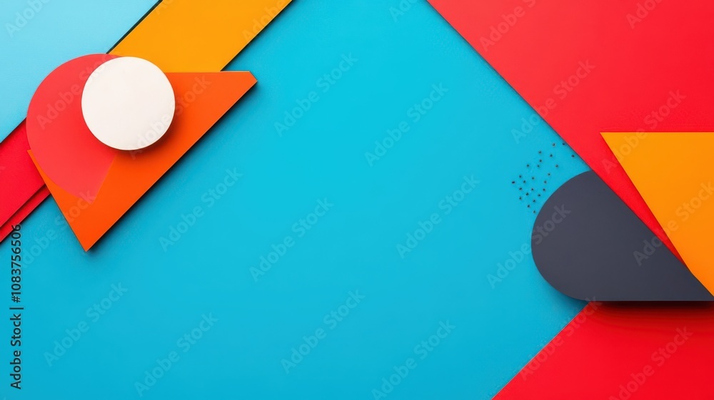 Abstract geometric layout with acute angles and high contrast colors ...