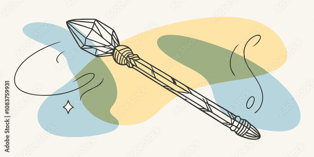 Spirits Guide A transparent staff composed of shimmering glass with a ...