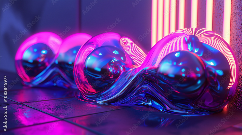 Dynamic 3D Abstract Shapes: Modern Geometric Forms, Futuristic Digital ...