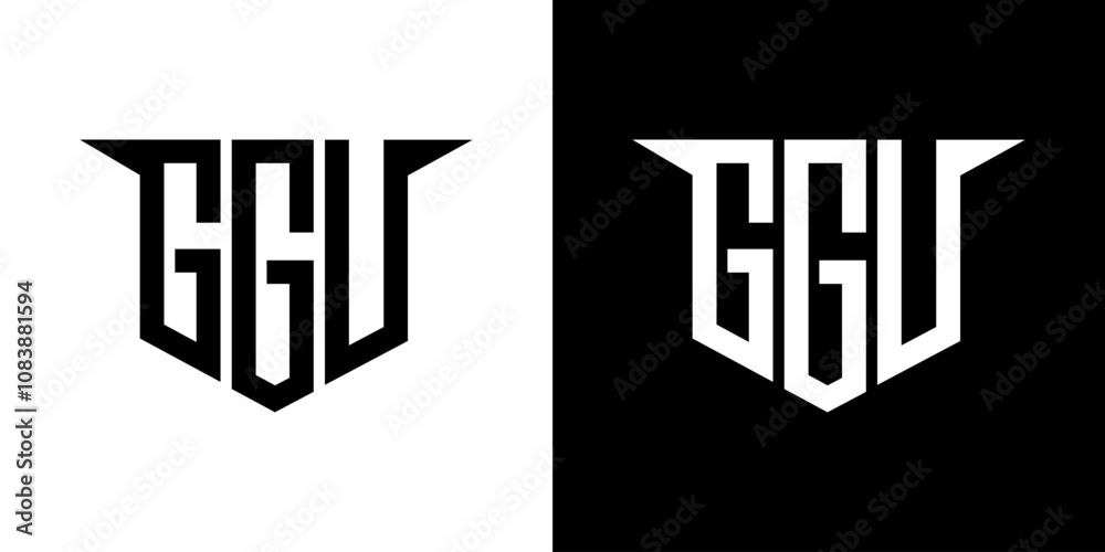 GGU letter logo design with white background in illustrator, vector ...