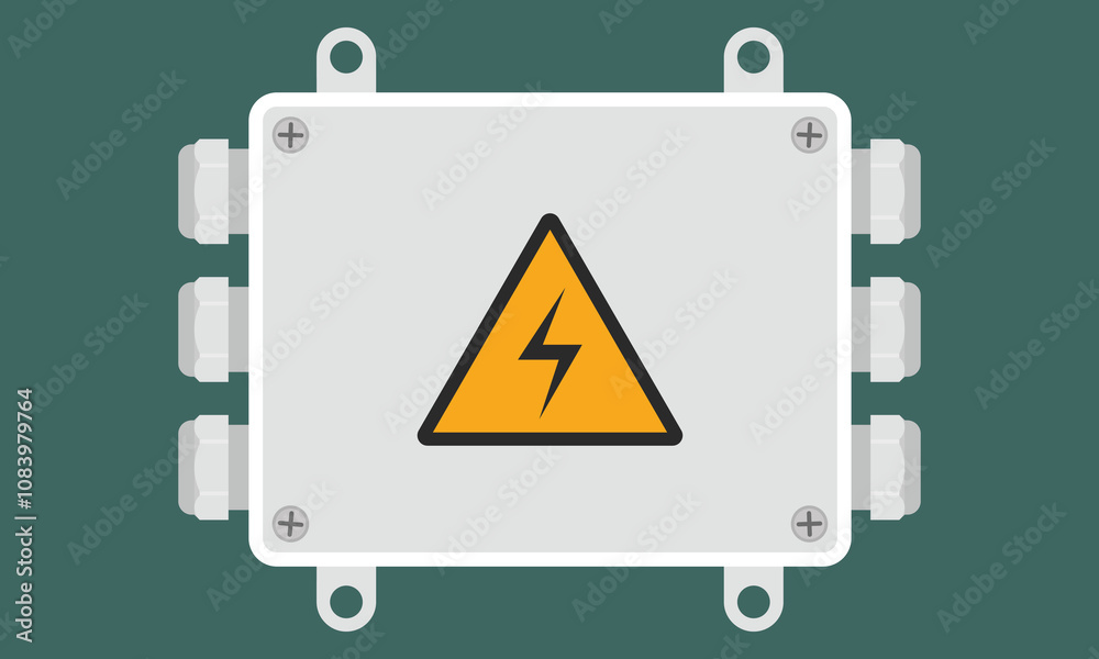 Electrical junction box with mounting flanges, cable glands and high ...