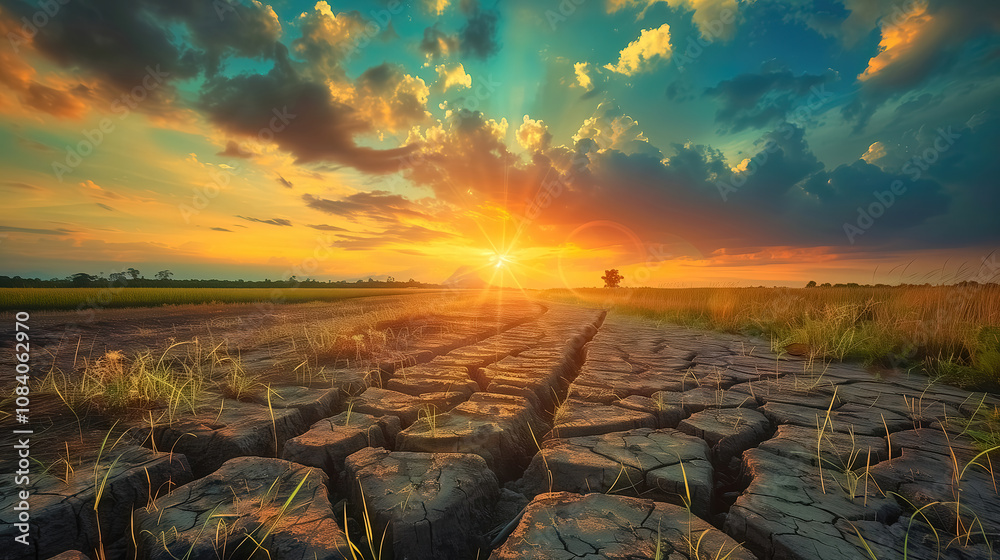 Drought disaster, desertification of the land and climate change, lack ...