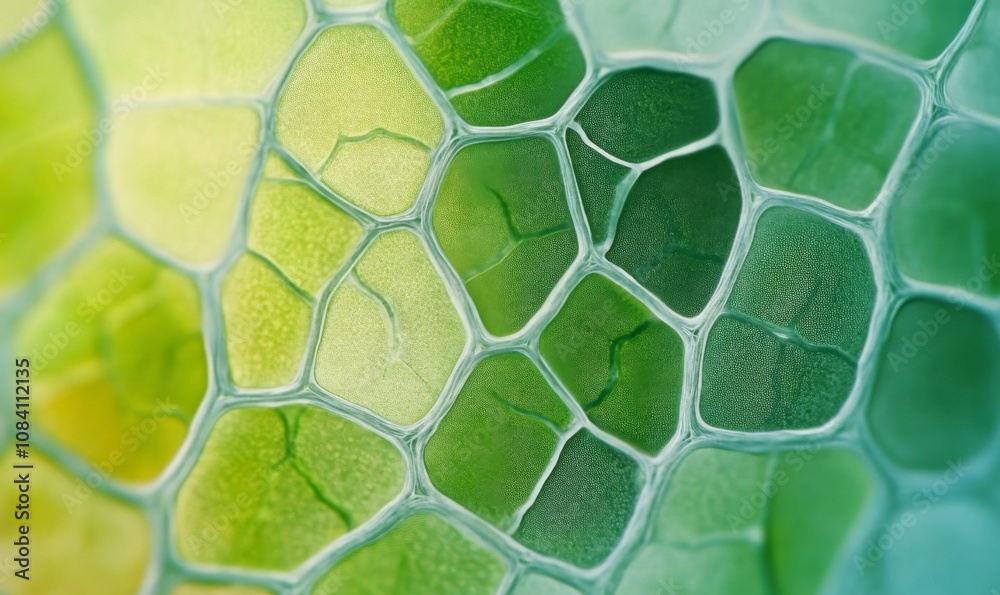 Cell structure Hydrilla, view of the leaf surface showing plant cells ...