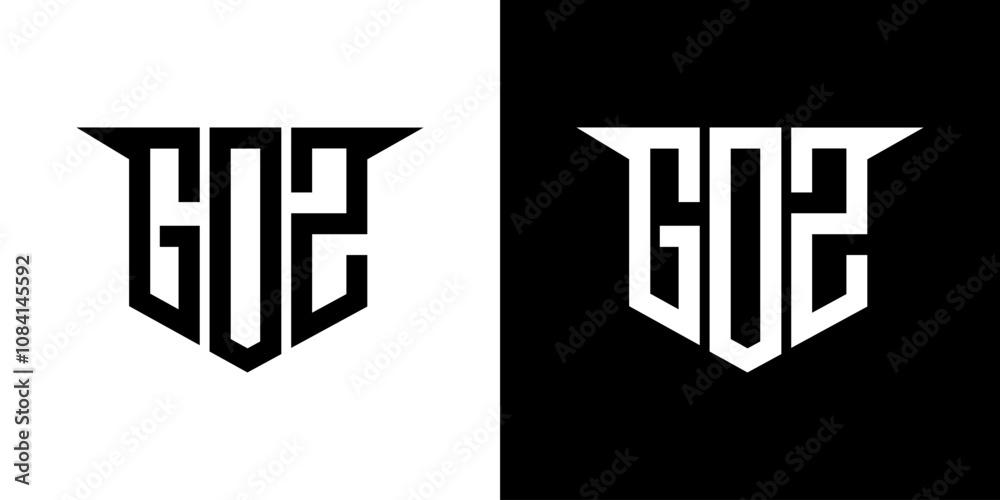 GOZ letter logo design with white background in illustrator, vector ...