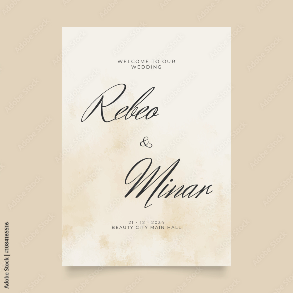 Wedding poster for welcome sign. Vector printable wedding props. Flyer ...