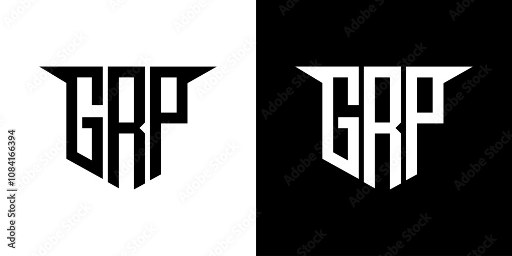 GRP letter logo design with white background in illustrator, vector ...