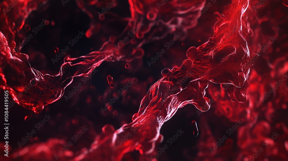Red Blood cell 3d background vein flow platelet wave cancer medicine ...