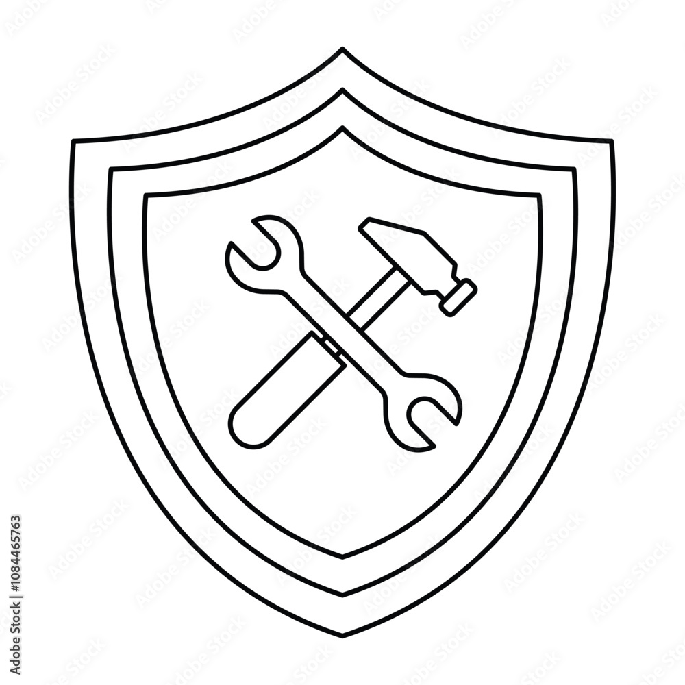 Vector icon for Smart Predictive Tools. Wrench and analytics graph for ...