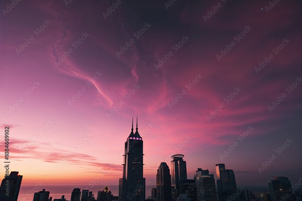 Ethereal Gradient Mystic Dawn Sky with Enchanting Pink Light and Chic ...
