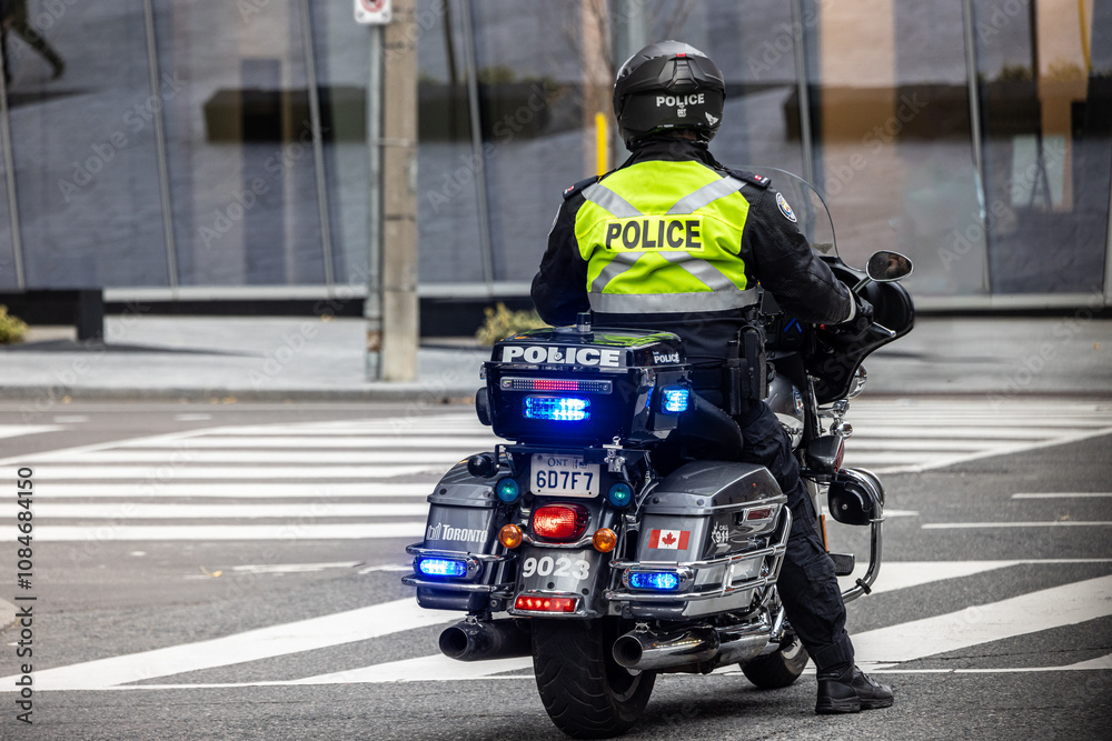 Toronto Canada, November 16, 2024; A City of Toronto motorcycle police ...