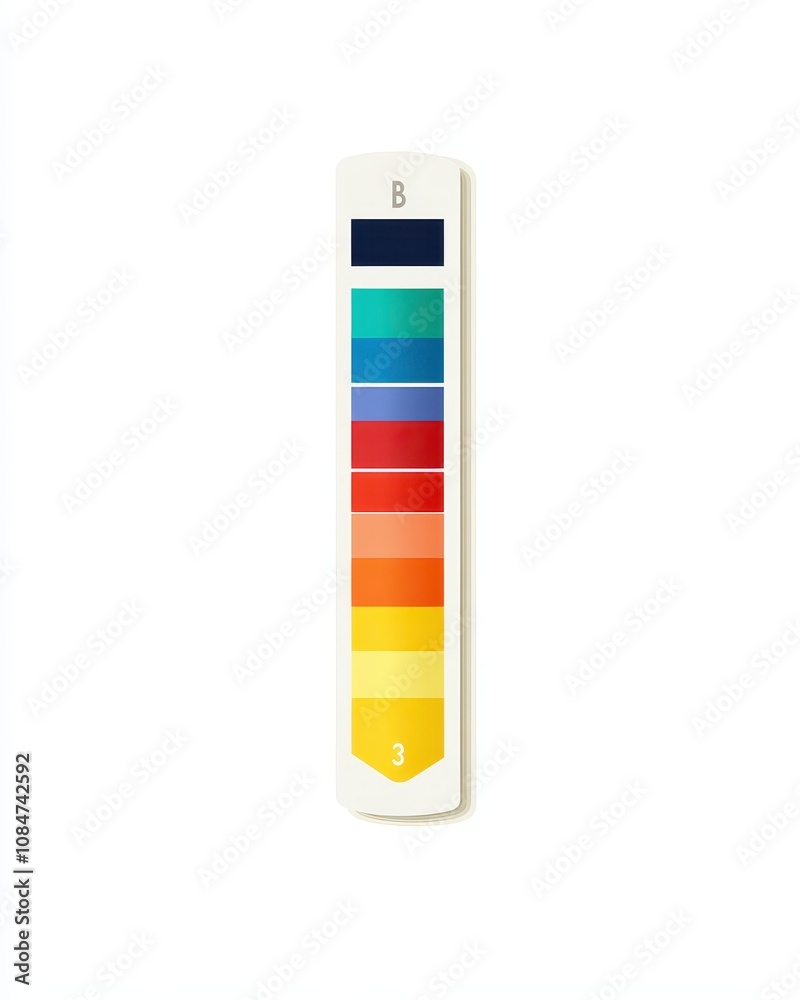 Colorful pH scale illustration with litmus paper strips, showcasing a ...