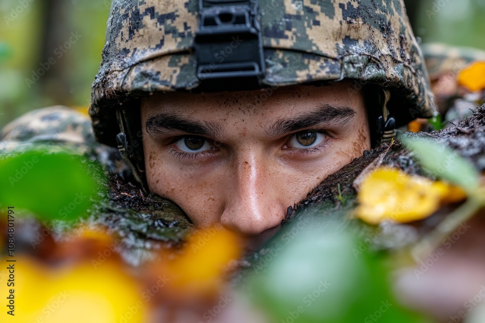 Ilustración de Stock World War II trench with soldiers taking cover ...