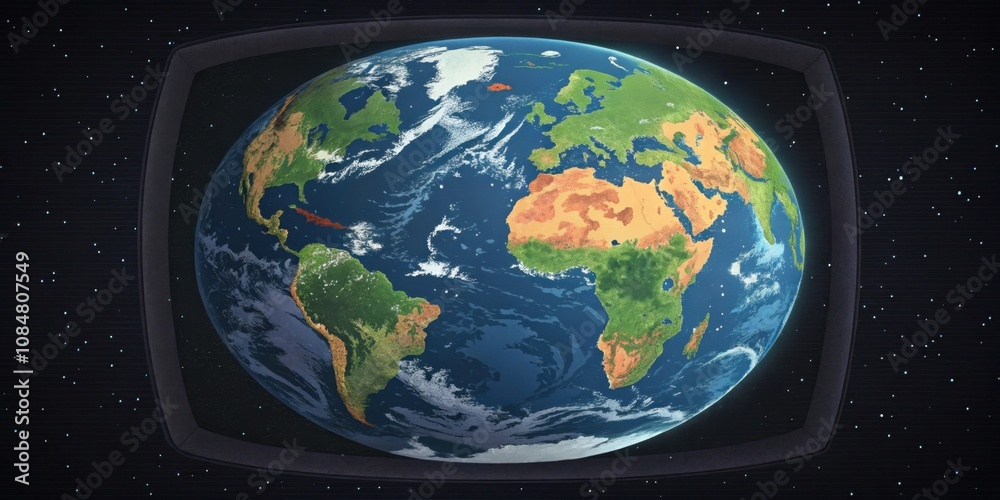 Classic Digital Globe A squareshaped GIF where a pixelated Earth spins ...