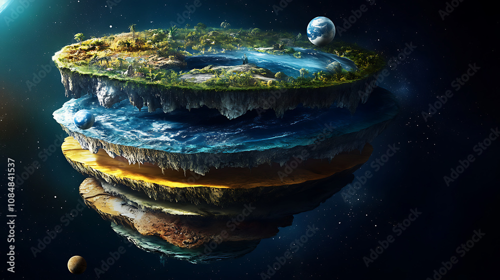 layered parts of planet Earth that exhibit unique ecosystems Stock ...