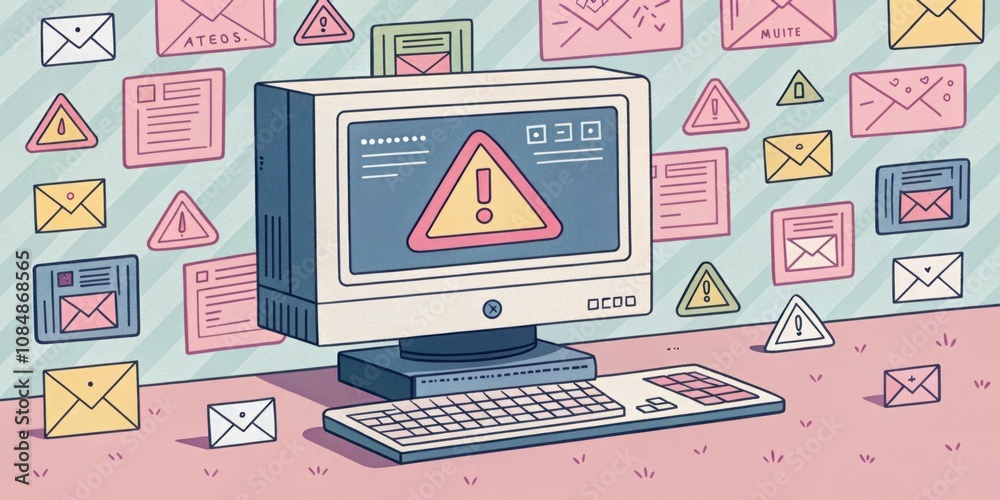 Cascading Confusion A closeup view of a desktop drowning in a sea of ...