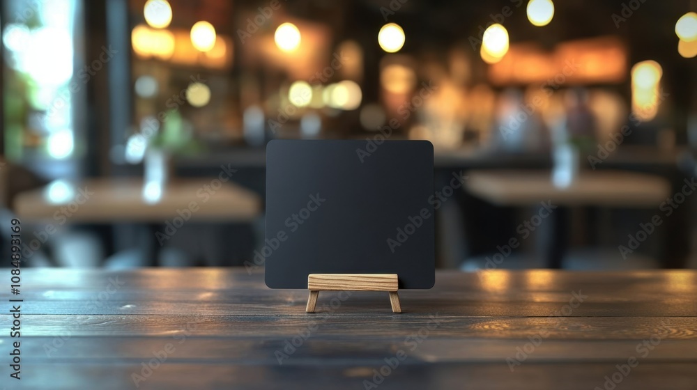 Blank menu board stand with dark board, simple design for flexible use ...