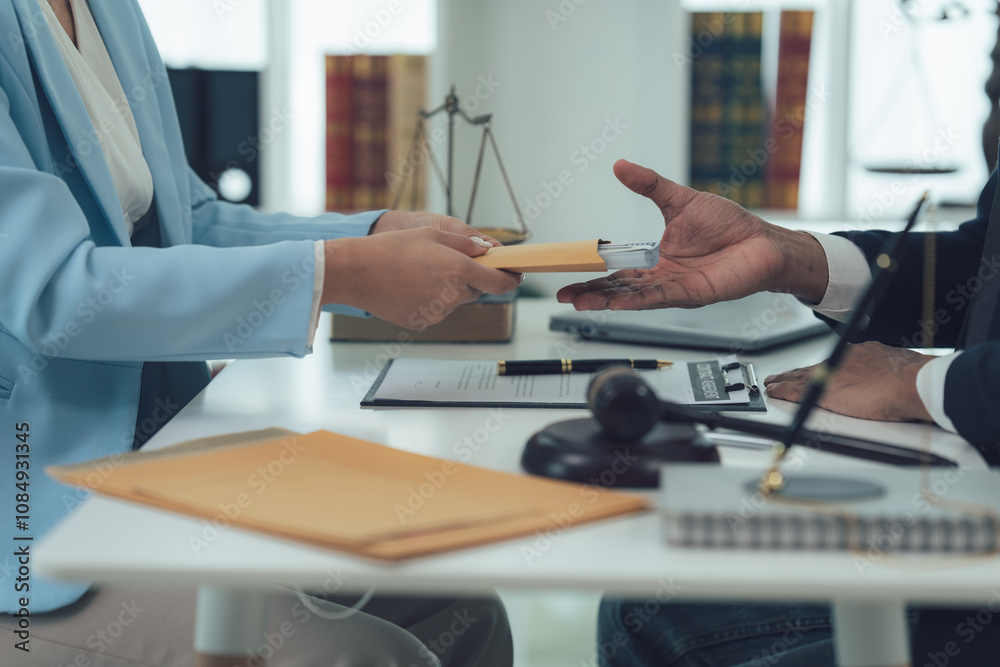 Legal Transaction: A close-up shot of a serious and formal exchange of ...