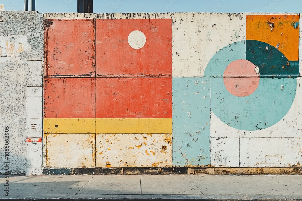 textured urban street wall with colorful graffiti art, showcasing a ...