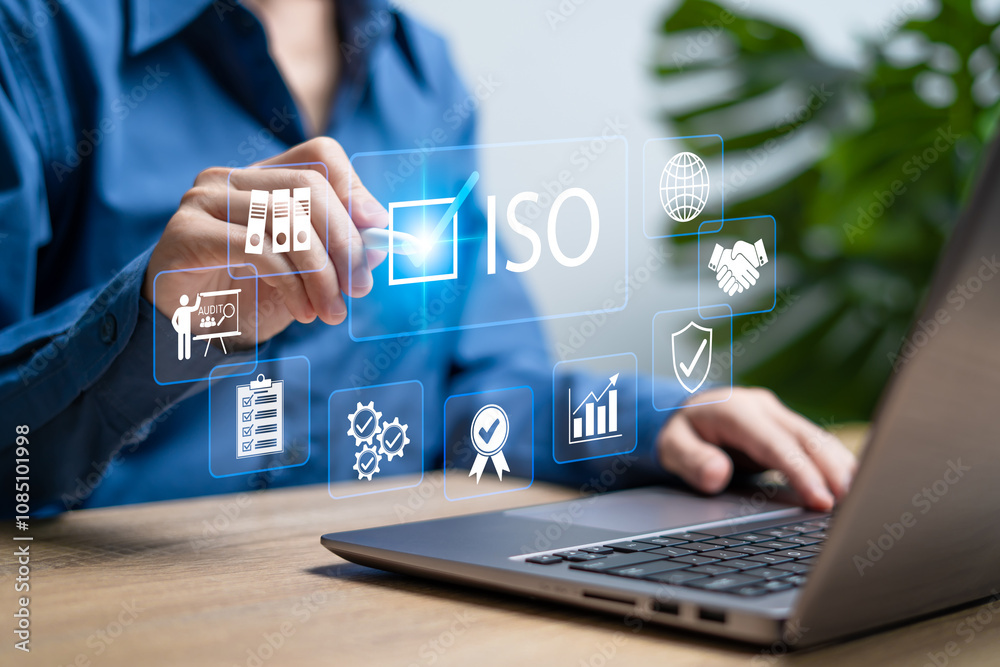 ISO, International Organization Standardization Concept, Businesswomen ...