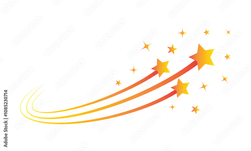 colorful falling star. simple shooting stars symbol. transparent png ...