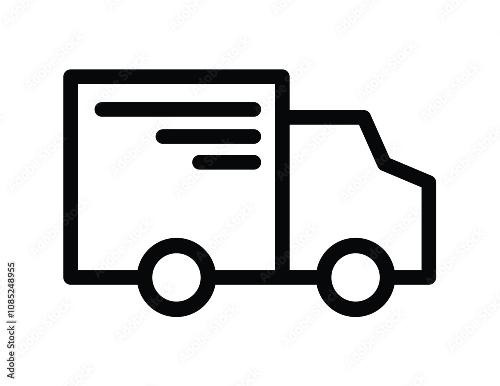 Fast free delivery truck vector icon set. moving cargo shipping service ...