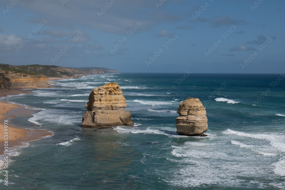 waves and rocks, Loch Ard Gorge, the great ocean road, Australia Stock ...