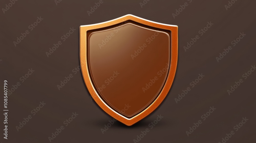 Bronze Shield of Protection: A 3D rendered image of a classic bronze ...