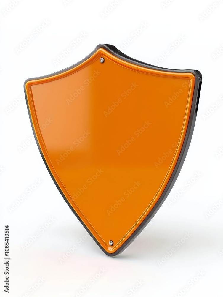 Orange Shield of Protection: A vibrant, 3D-rendered orange shield ...