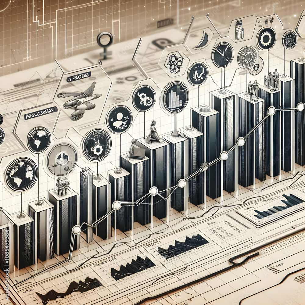 Progress bar with task icons concept as A detailed progress bar in a ...