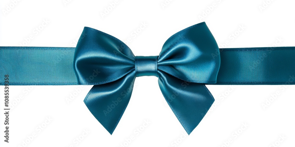 Light Blue Ribbon Bow for Luxurious Gift Wrapping. Beautiful Decoration ...