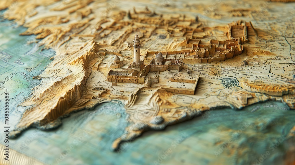 Detailed Map of Ancient Israel's Tribal Division Stock Illustration ...