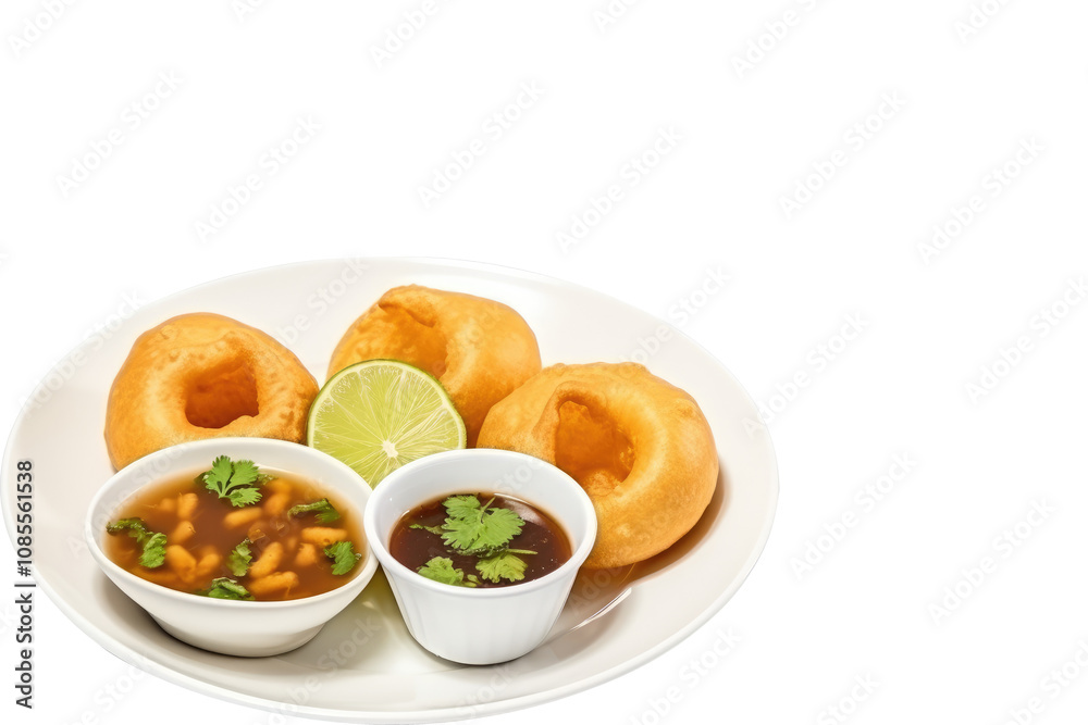 Delicious north and south indian street food pani puri gol gappa with ...