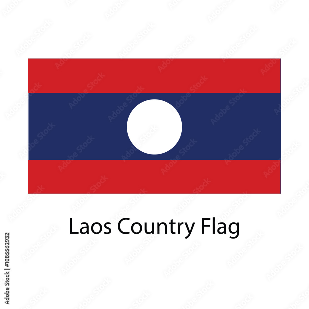 Laos Country Flag hand drawing illustration vector based drawing Stock ...