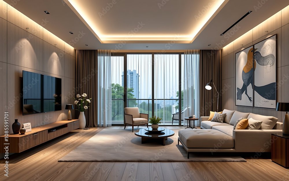 Luxurious Modern Living Room Interior Design 2025 With Smart Furniture ...