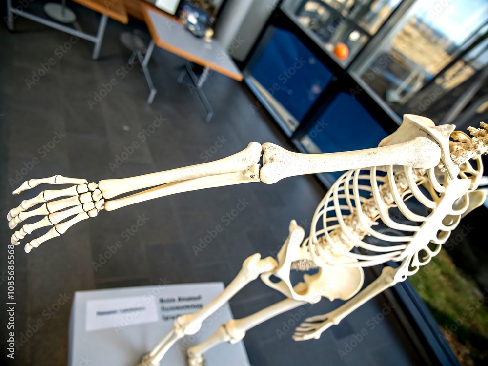 Detailed Drone Photography of Human Bone Anatomy of the Arm, Showcasing ...