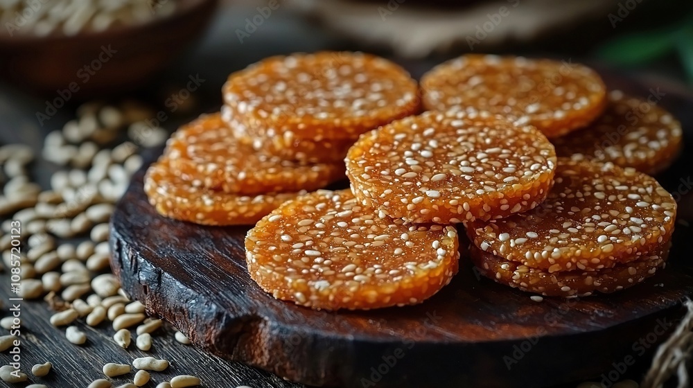 indian tilkut sesame jaggery sweet Stock Photo | Adobe Stock