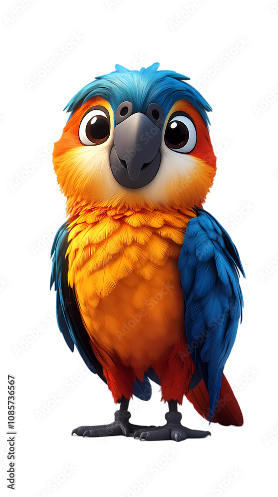 Parrot cartoon isolated on transparent background. png. clipart ...