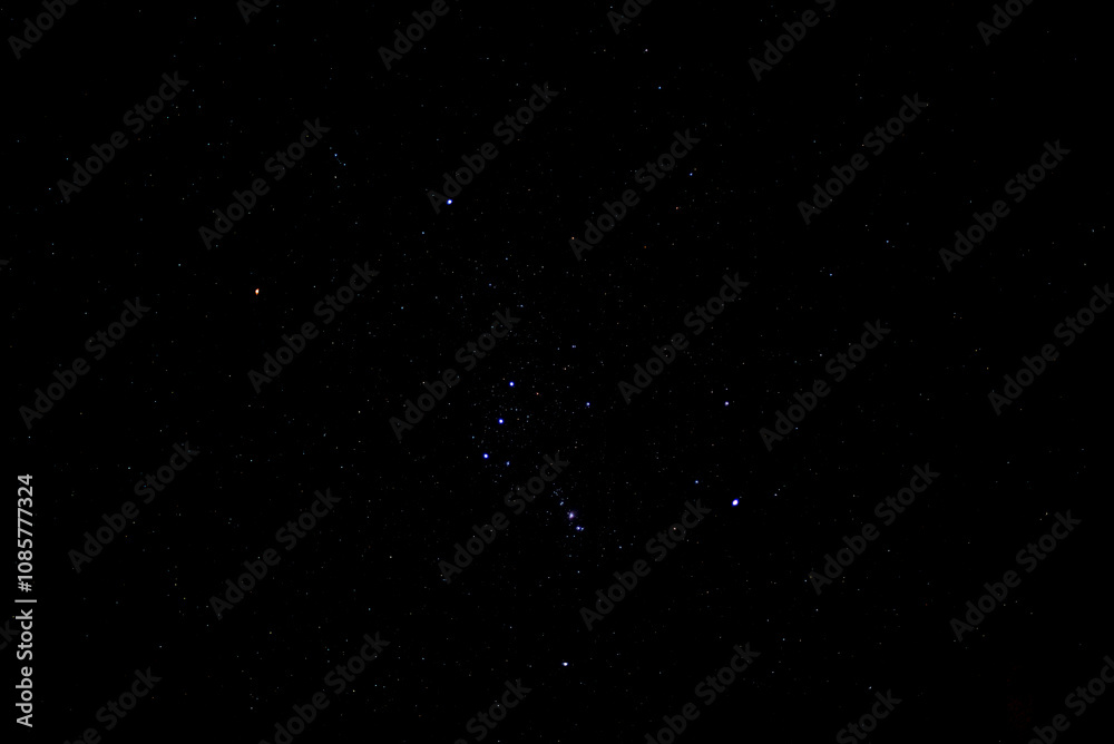 The actual constellation Orion in the night sky. The constellation ...