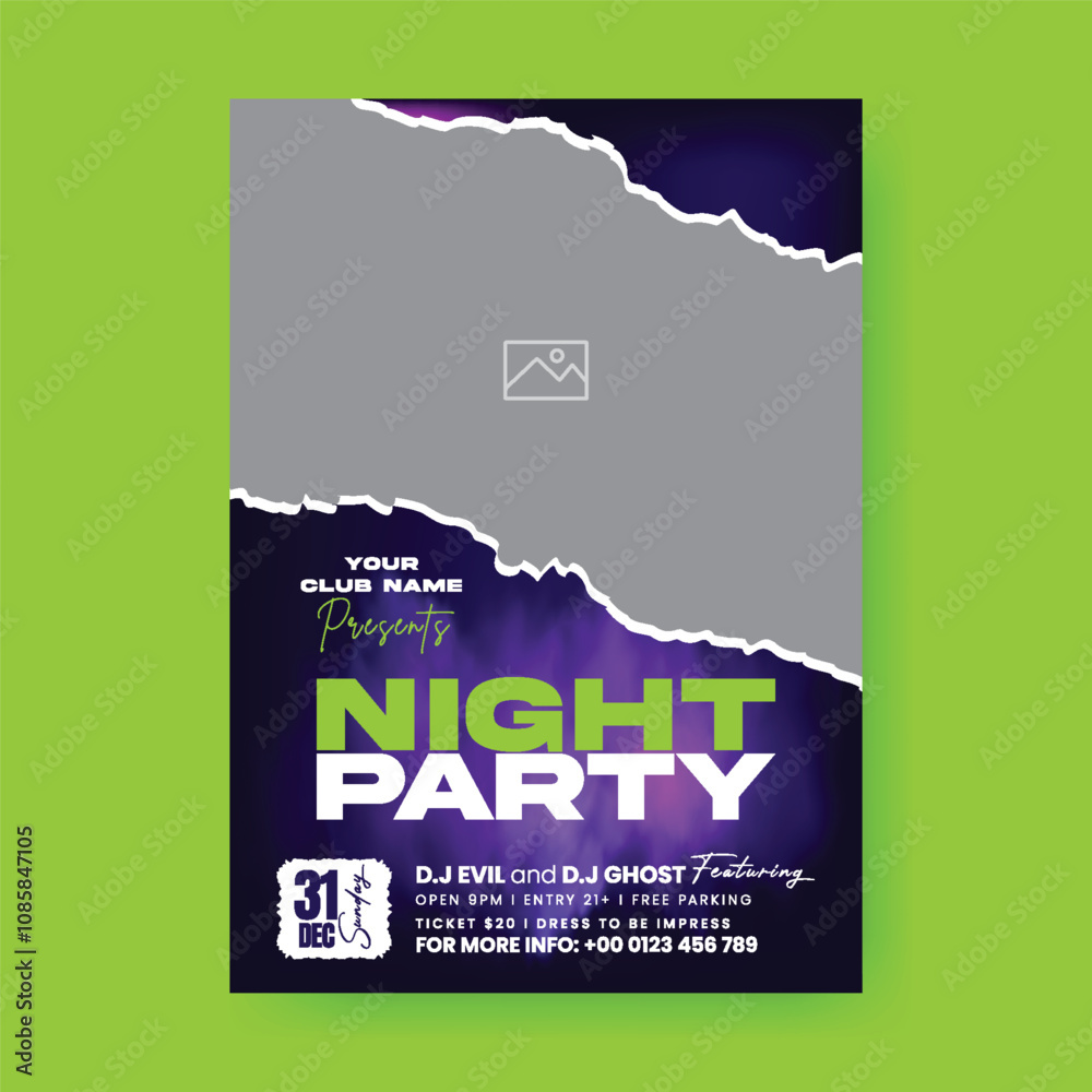 Modern Party invitation vertical editable print flyer or poster ...